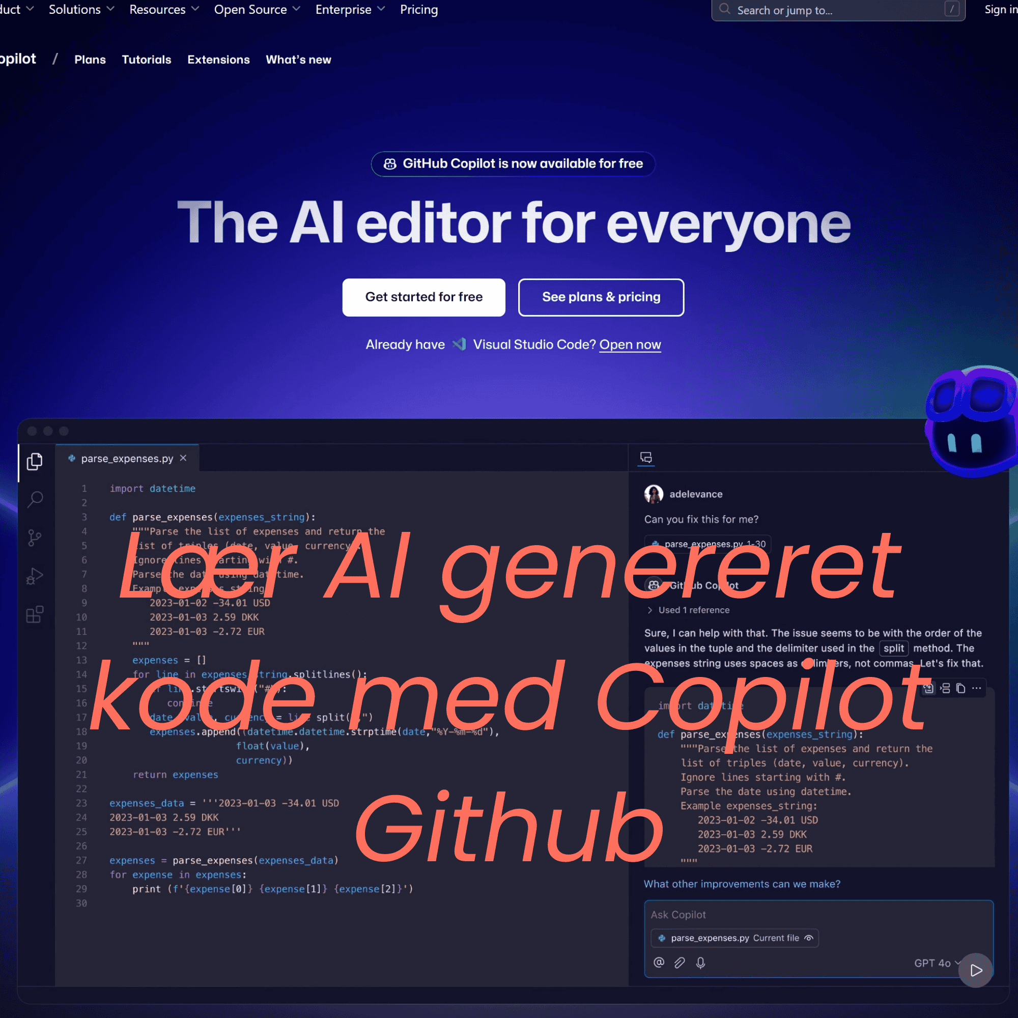 Copilot GitHub kursus – Bliv en bedre udvikler med AI - Copilot kursus - For dig eller hele ...
